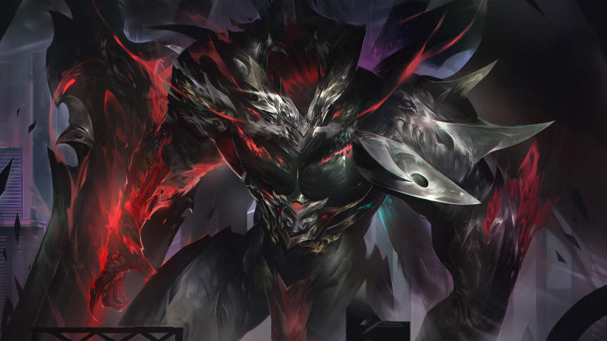 Safebooru - 1boy aatrox absurdres blood moon aatrox claws cowboy shot ...