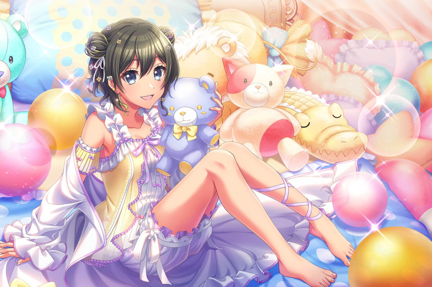 Safebooru - akashi maho black hair blush d4dj dress short hair smile violet eyes | 3812823