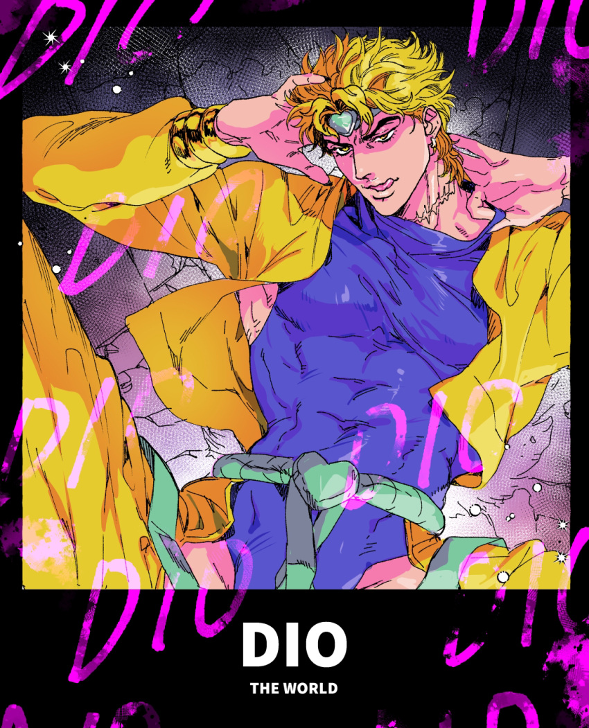 Safebooru - 1boy blonde hair dio brando headband heart highres jojo no kimyou na bouken leotard ...