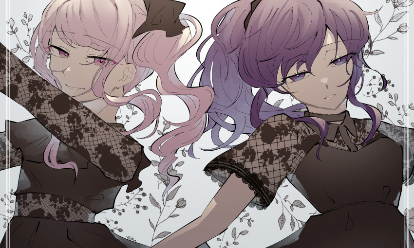 Safebooru - 1girl 1other akiyama mizuki ambiguous gender arms up asahina mafuyu bangs black ...