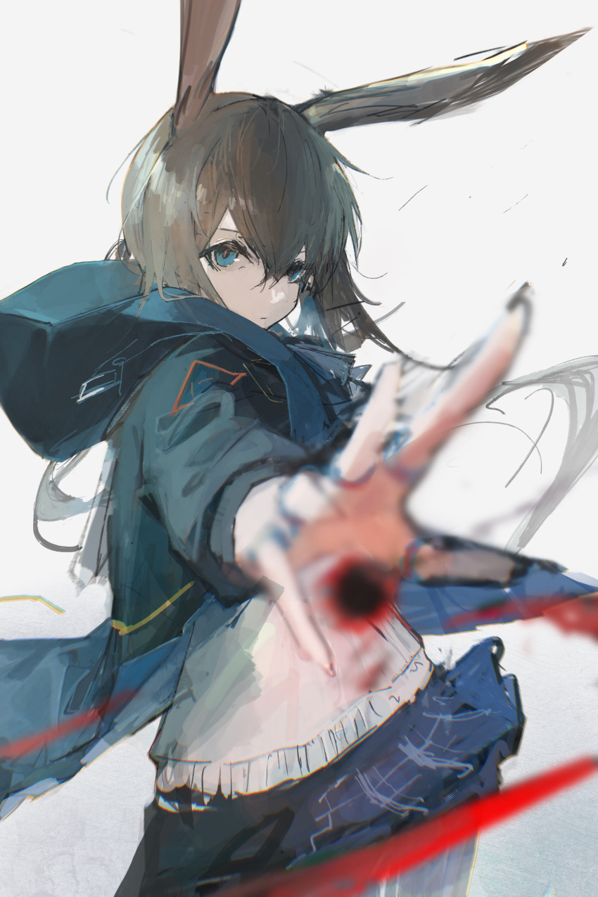 Safebooru - 1girl absurdres amiya (arknights) animal ears arknights bangs black coat blue eyes ...