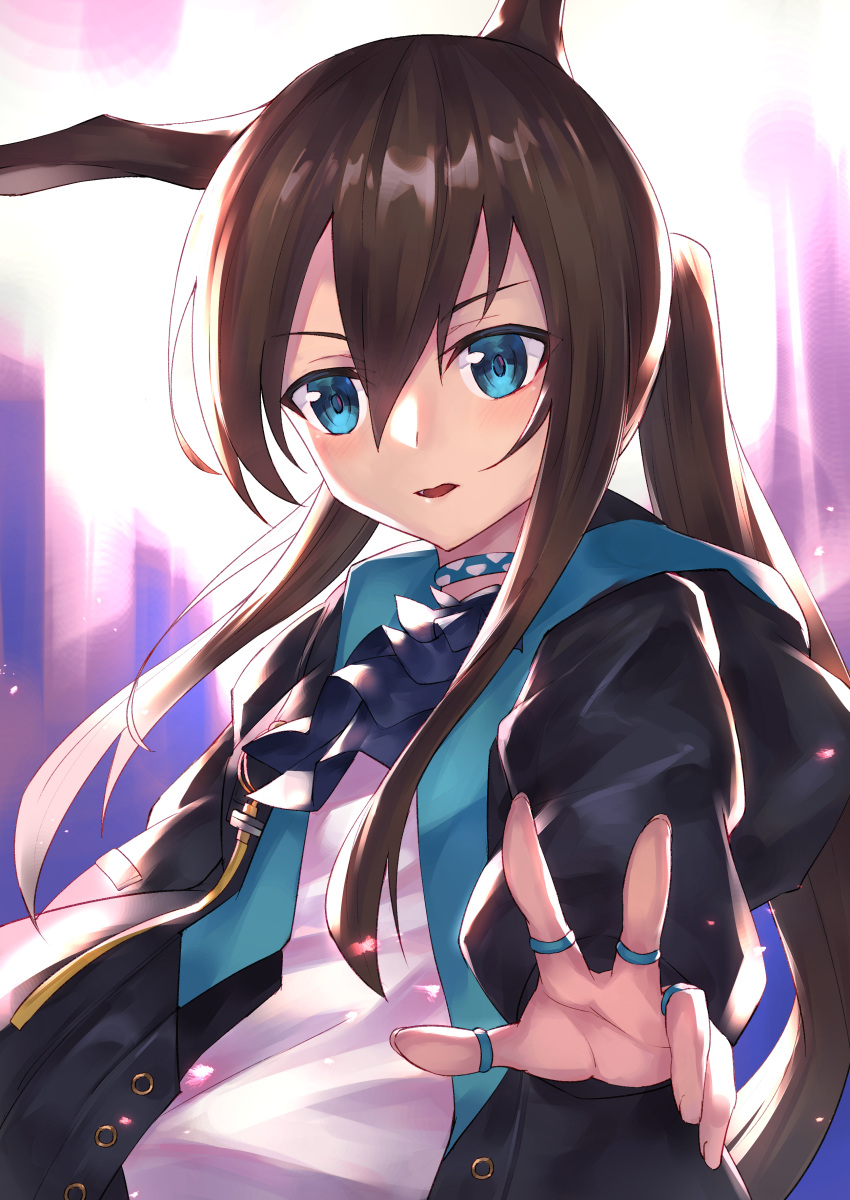 Safebooru - 1girl absurdres amiya (arknights) animal ears arknights ascot bangs black jacket ...