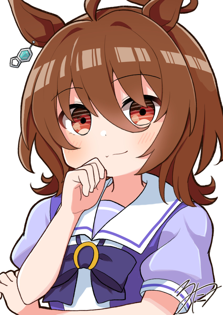 Safebooru - 1girl agnes tachyon (umamusume) ahoge animal ears blush brown eyes brown hair closed ...