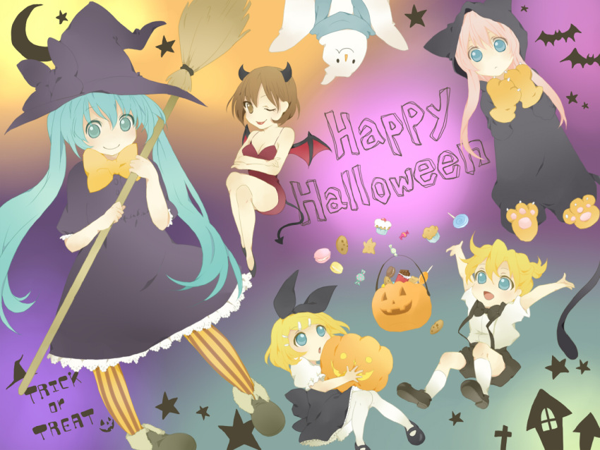 Safebooru - halloween hatsune miku kagamine len kagamine rin kaito ...