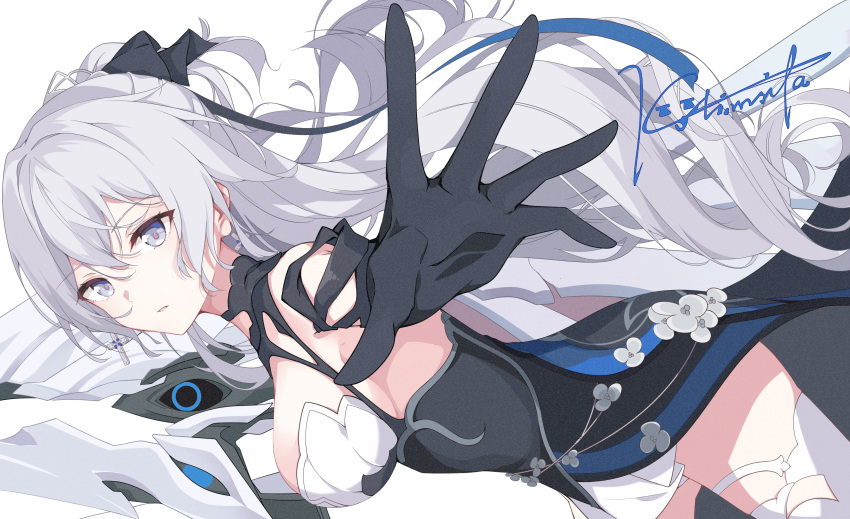 Safebooru - 1girl absurdres bangs bare shoulders black gloves breasts bronya zaychik bronya ...