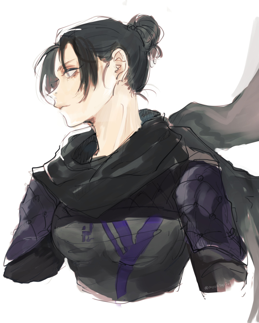 Safebooru - 1girl absurdres apex legends bangs black bodysuit black hair black scarf bodysuit ...