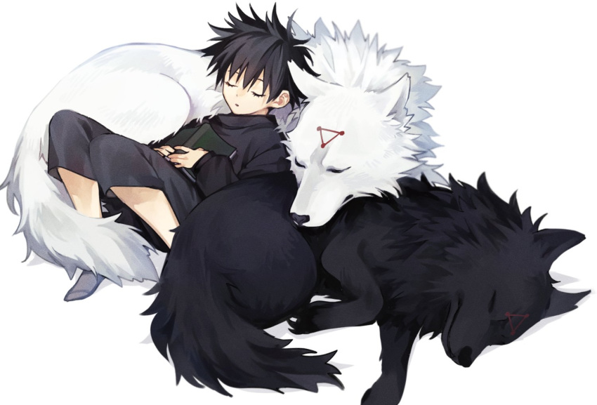 Safebooru - 1boy accelerando animal bangs black hair black jacket black ...