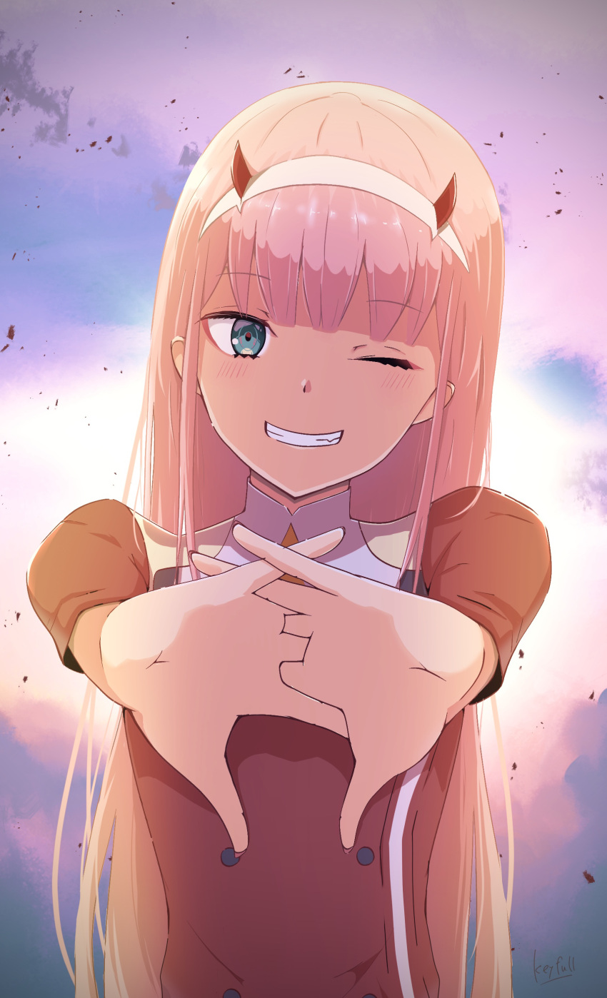 Safebooru - 1girl absurdres bangs darling in the franxx fingers ...