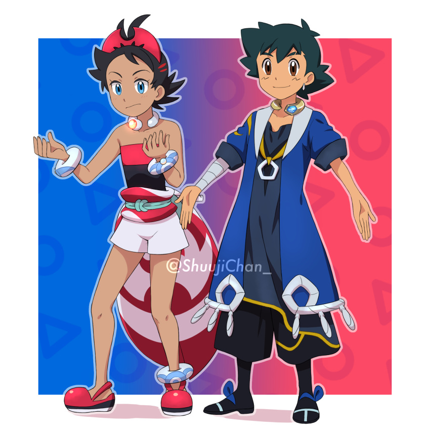 Safebooru - 2boys adaman (pokemon) adaman (pokemon) (cosplay) anklet ...