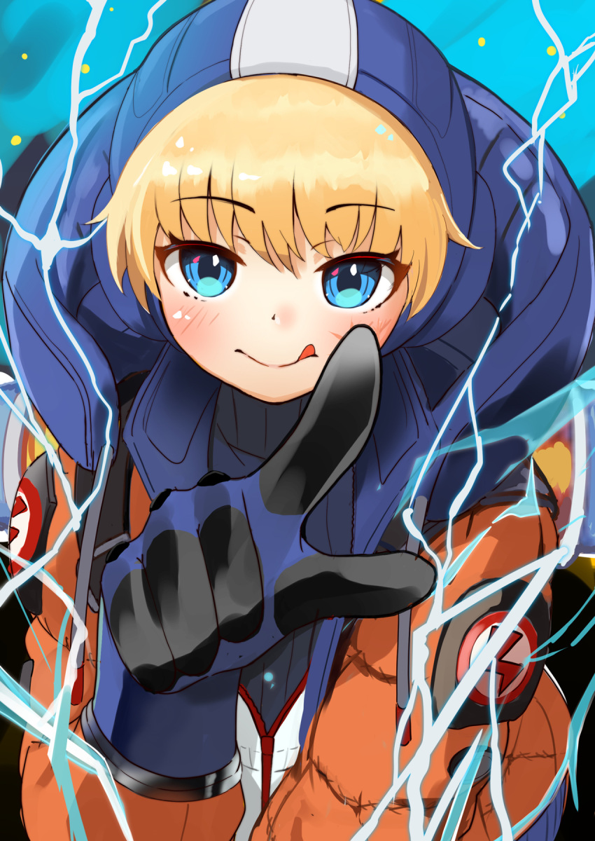 Safebooru - 1girl animification apex legends bangs blonde hair blue bodysuit blue eyes blue ...