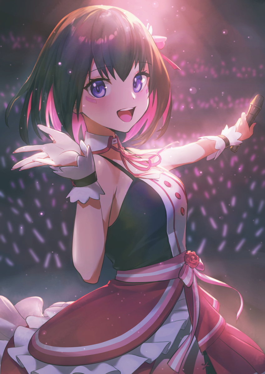 Safebooru - 1girl :d absurdres azki (hololive) black dress black hair ...