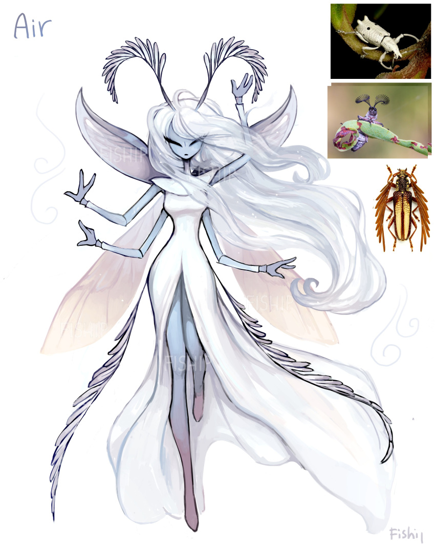 Safebooru 1girl Absurdres Antennae Arthropod Girl Closed Eyes Closed