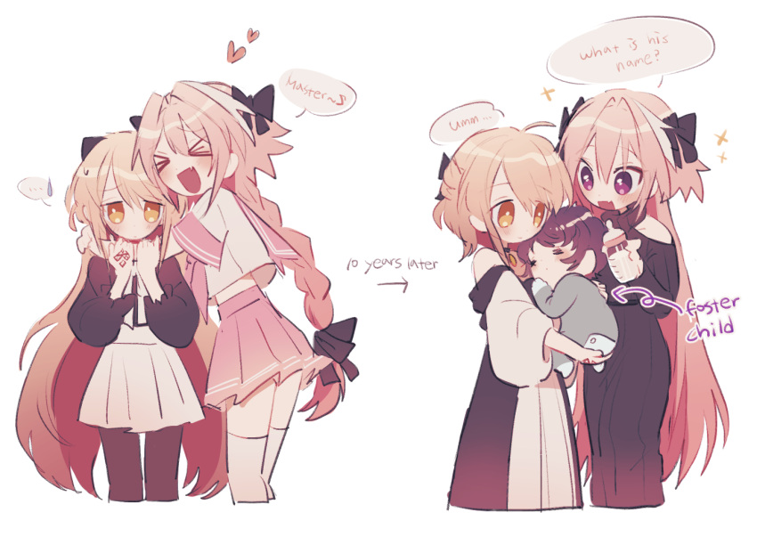 Safebooru - 1boy 1girl astolfo (fate) blonde hair blush bow child fate/apocrypha fate/grand ...
