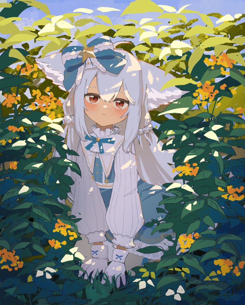 Safebooru - 1girl :3 absurdres animal ears bangs blush braid breasts ...