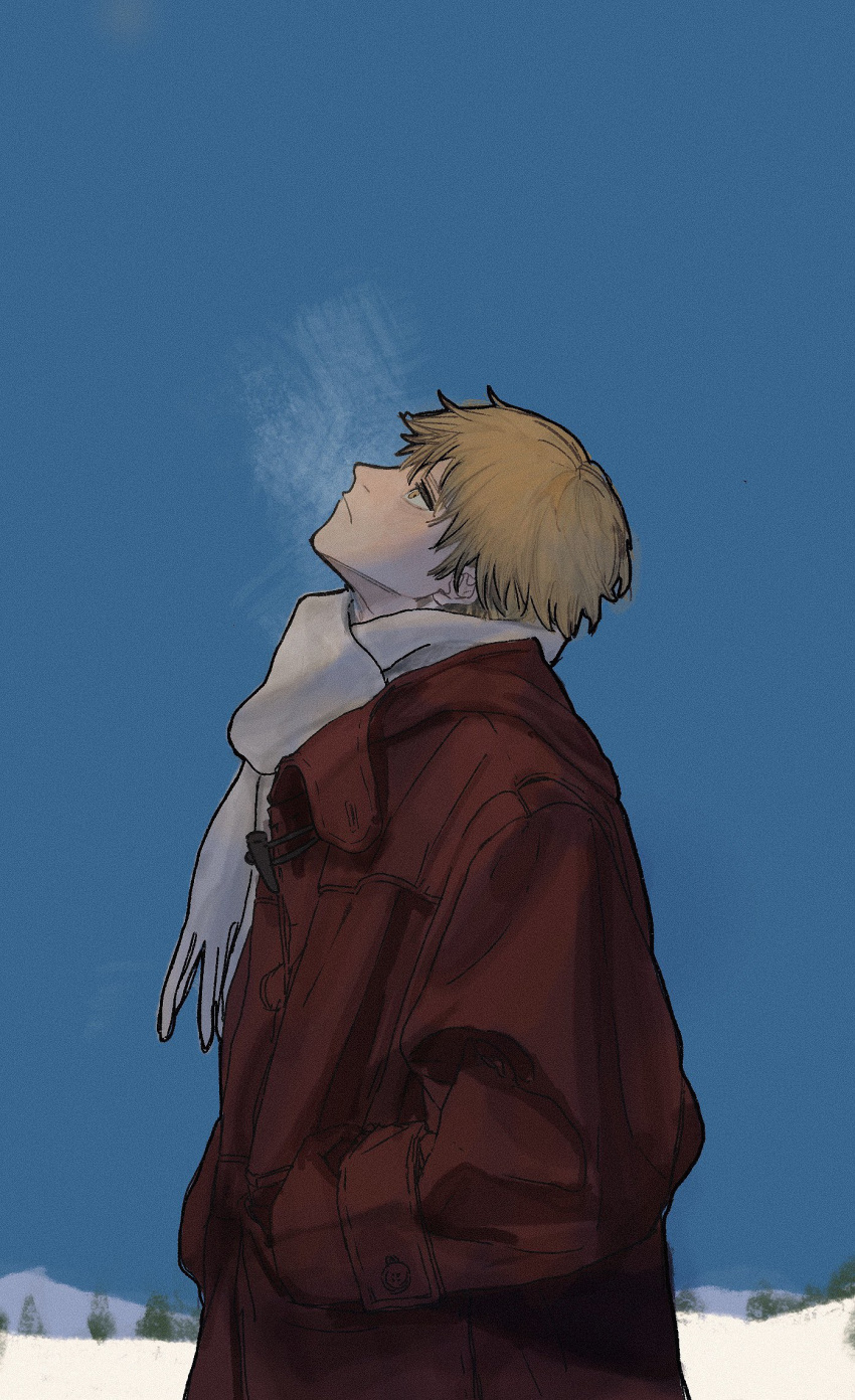 Safebooru - 1boy blonde hair brown eyes chainsaw man coat denji ...