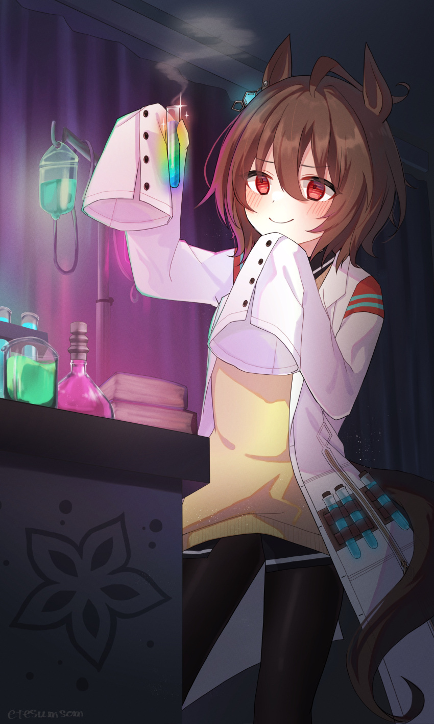 Safebooru - 1girl absurdres agnes tachyon (umamusume) ahoge animal ears arm up bangs black ...