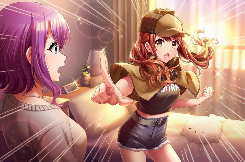 Safebooru - blush brown eyes brown hair d4dj dress hidaka saori long hair seto rika smile ...