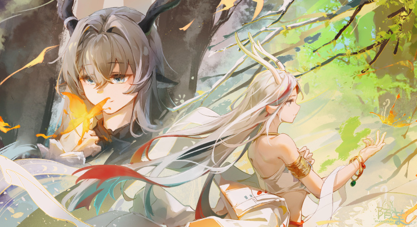 Safebooru - 2girls a deer of nine colors absurdres alina (arknights) animal ears arknights ...