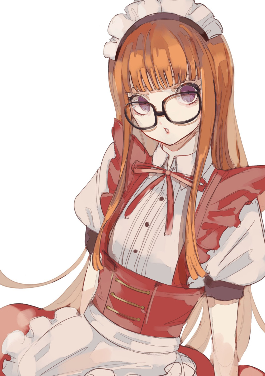 Safebooru - 1girl alternate costume apron bangs blunt bangs commentary enmaided frilled apron ...