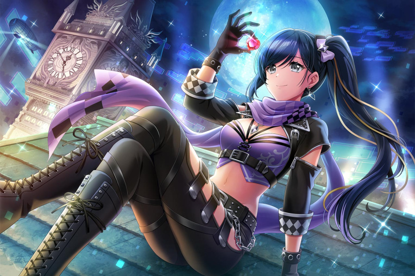 Safebooru - aoyagi tsubaki bikini black dress black hair d4dj jacket long hair side ponytail ...