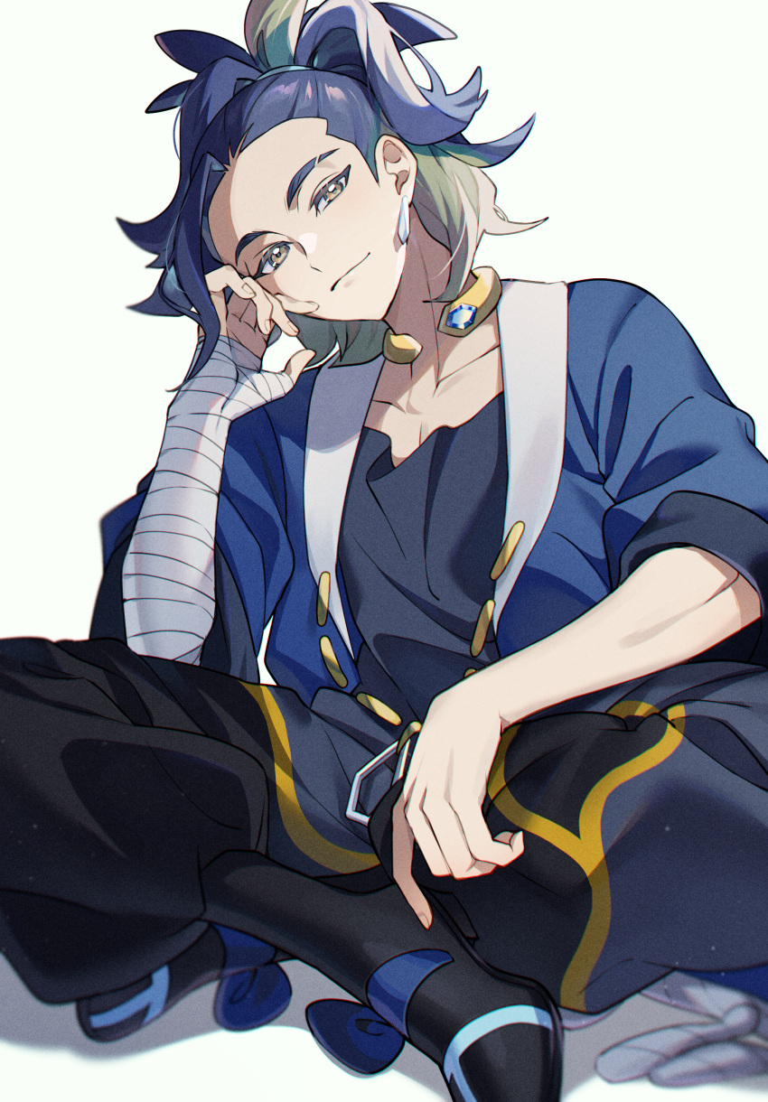 Safebooru 1boy Absurdres Adaman Pokemon Arm Wrap Blue Coat Blue 2207