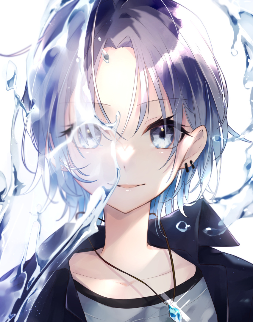 Safebooru - 1girl absurdres ahoge asakura tooru bangs black hair blue eyes blue hair commentary ...