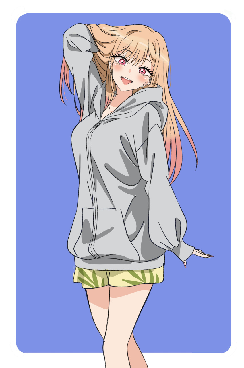 Safebooru 1girl Absurdres Barbell Piercing Bare Legs Blonde Hair Blue 4085