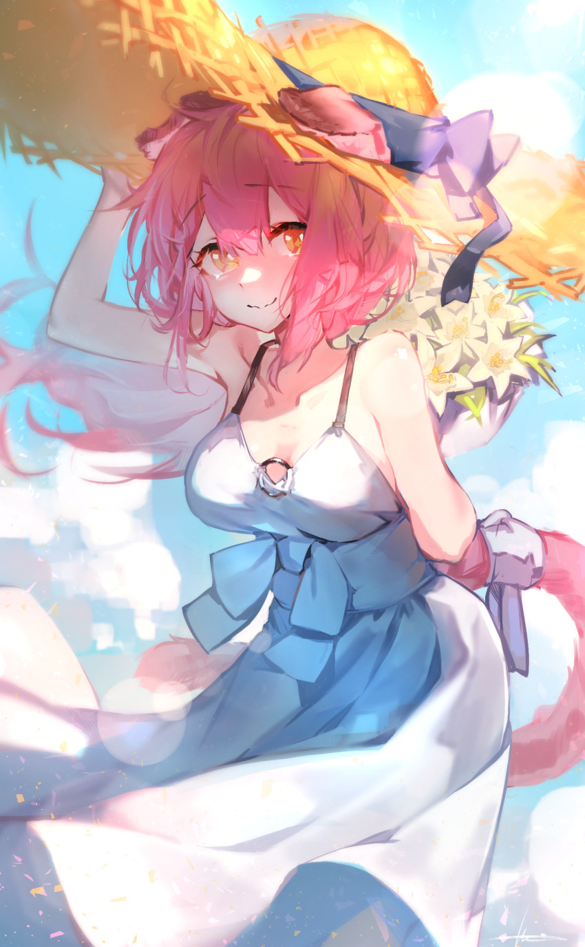 Safebooru - 1girl alternate costume alternate hairstyle arknights bangs bare shoulders blue bow ...