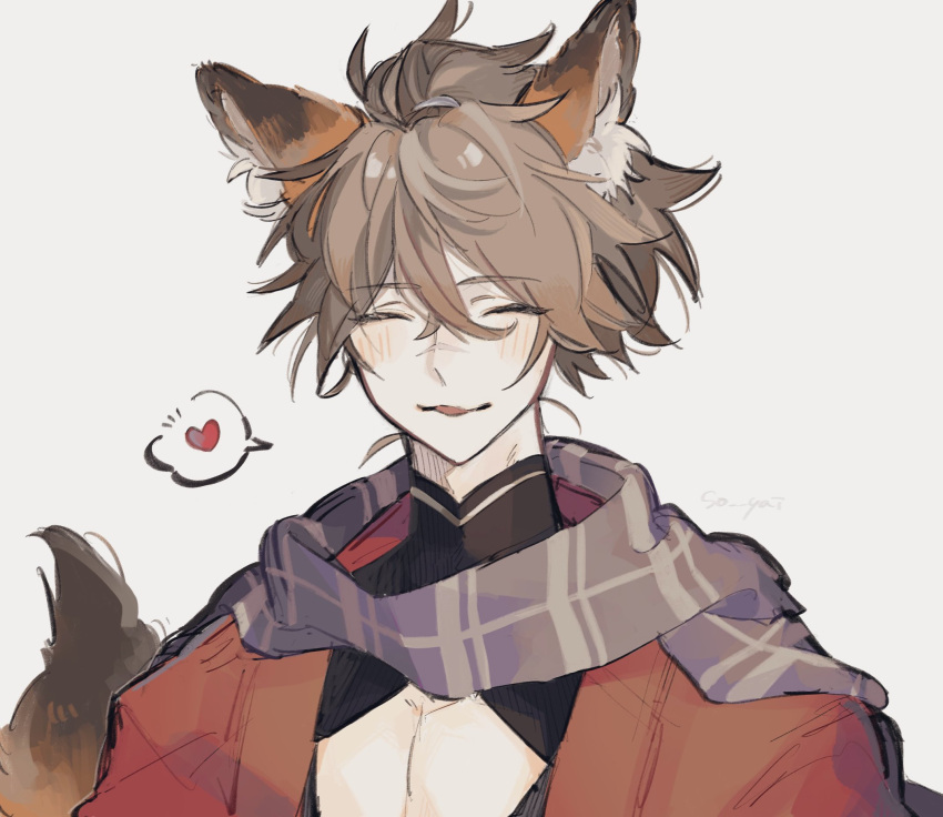 Safebooru - 1boy animal ear fluff animal ears bangs blue scarf blush ...