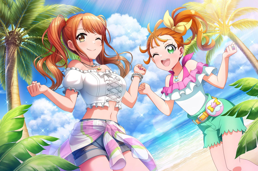 Safebooru - blush brown eyes brown hair d4dj dress long hair seto rika smile twintails wink ...