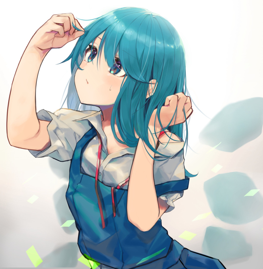 Safebooru - 1girl absurdres alternate hair length alternate hairstyle blue eyes blue hair cirno ...