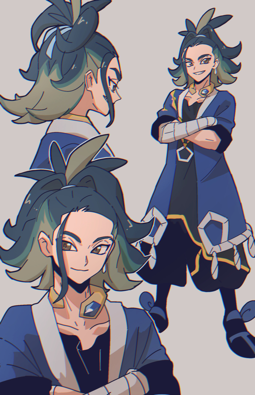 Safebooru - 1boy adaman (pokemon) blue coat brown eyes closed mouth ...