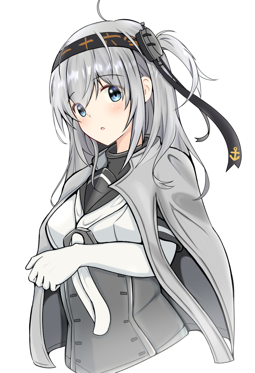 Safebooru - 1girl abataa absurdres black headband black sailor collar blue eyes blush bodysuit ...