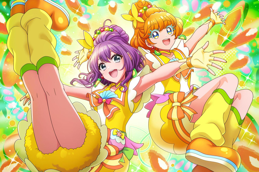 Safebooru - blush cure papaya d4dj dress green eyes hidaka saori purple hair short hair smile ...