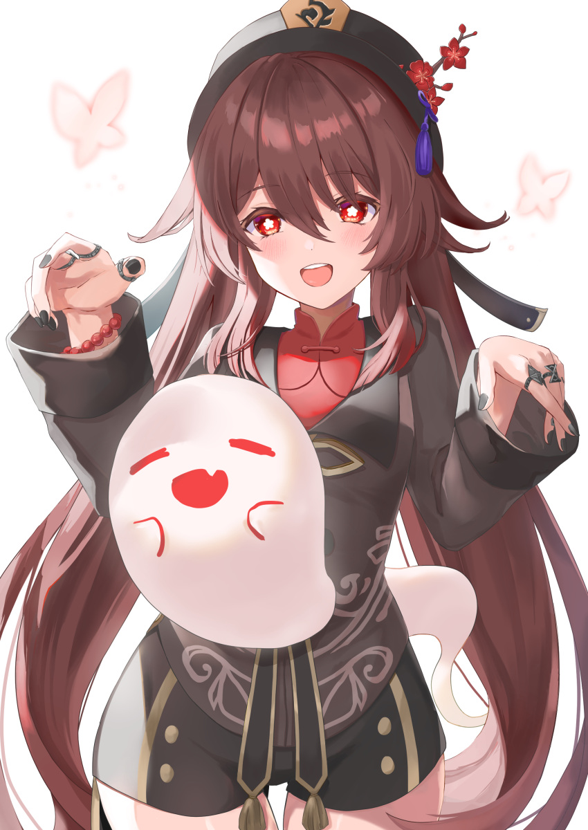 Safebooru - 1girl absurdres black headwear black shorts blush chinese clothes cowboy shot ...