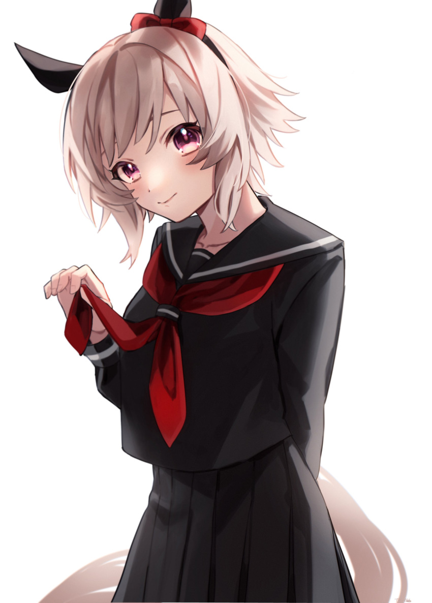 Safebooru - 1girl absurdres alternate costume animal ears arm behind back backlighting black ...