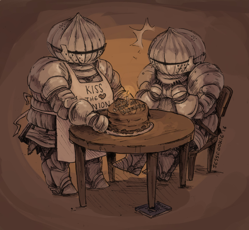 Safebooru - 1boy 1girl armor birthday cake cake covered face dark souls ...