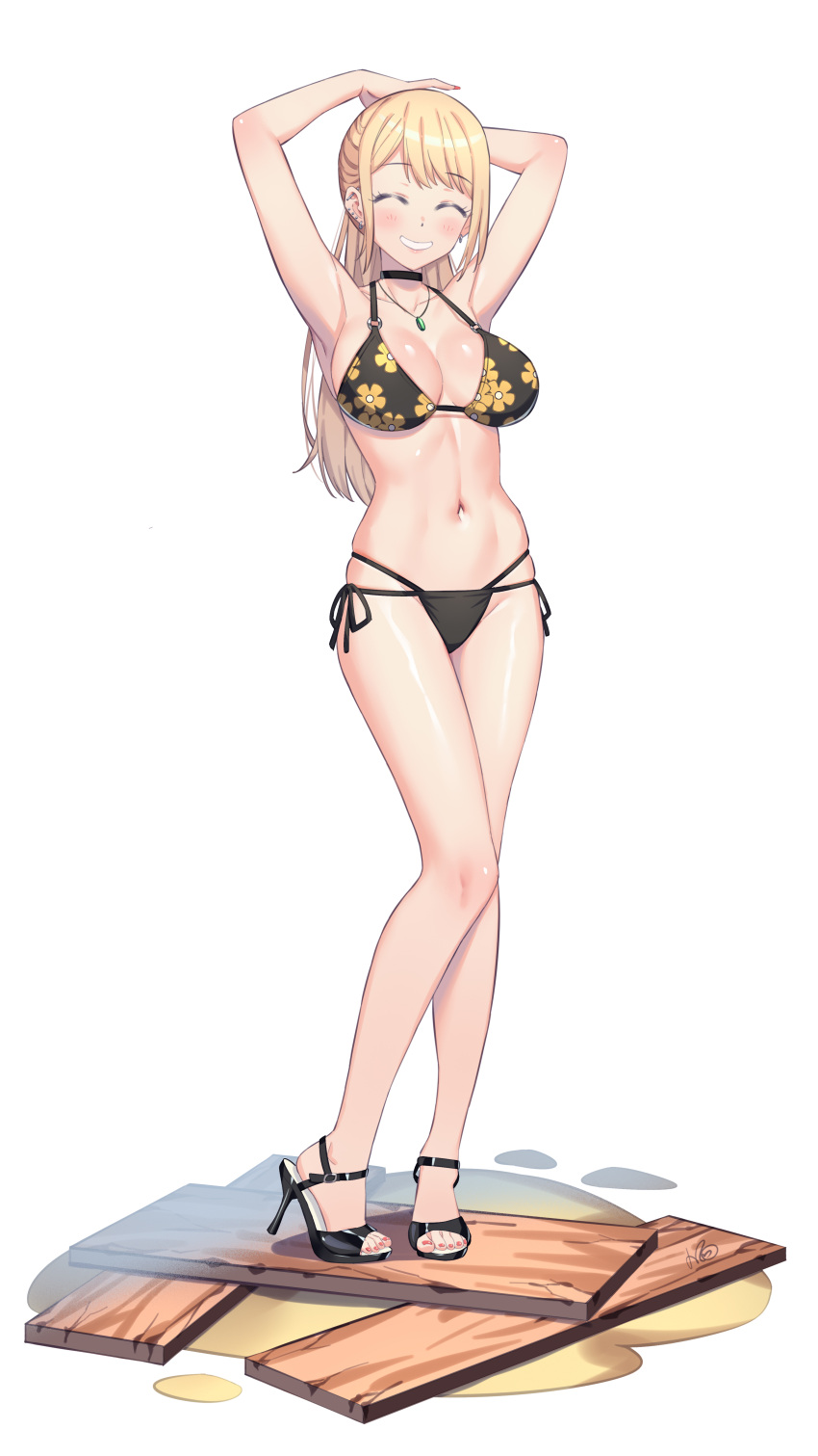 Safebooru - 1girl absurdres adjusting hair arms behind head arms up bangs bare legs bare ...