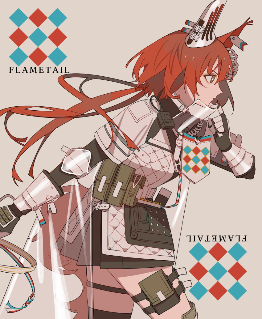 Safebooru - 1girl adjusting clothes animal ears arknights armor brown eyes character name ...