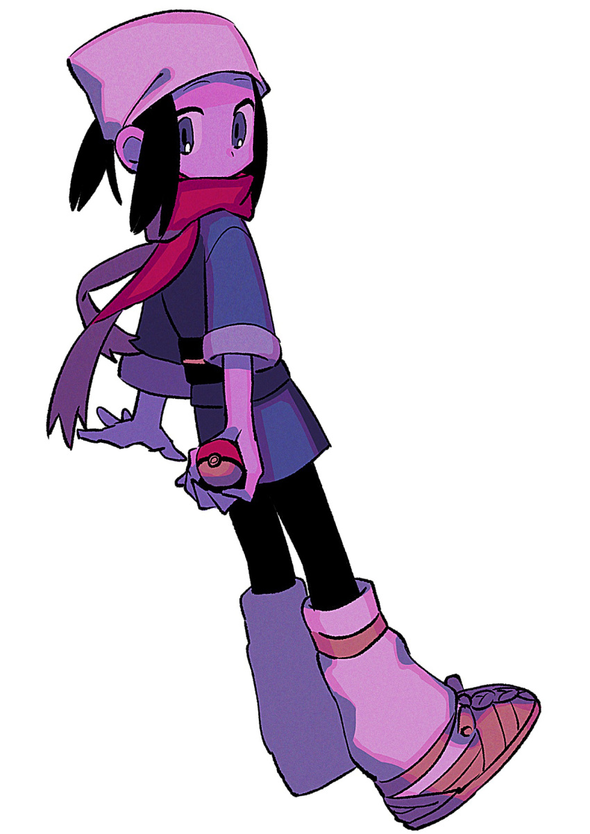 Safebooru - 1girl akari (pokemon) black hair black legwear black sash ...