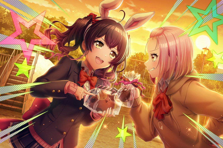 Safebooru - blush brown eyes brown hair d4dj dress long hair ohnaruto muni smile twintails | 3918924