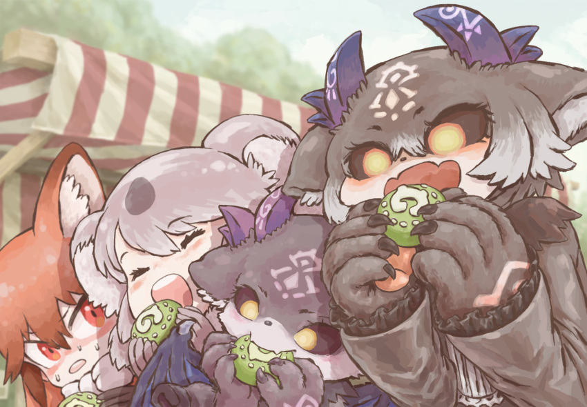 Safebooru - 3girls absurdres alternate form animal ears animal hands ...