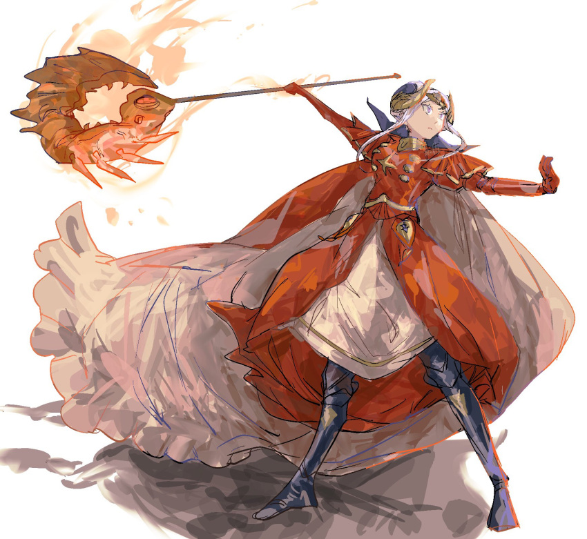 Safebooru - 1girl armor artist request axe aymr (fire emblem) breasts cape closed mouth dress ...