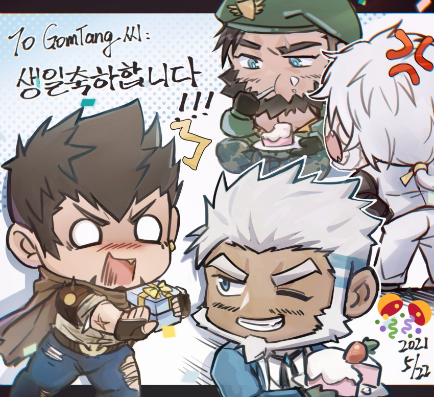 Safebooru - 4boys aegir (housamo) anger vein antonio (gyee) beard ...