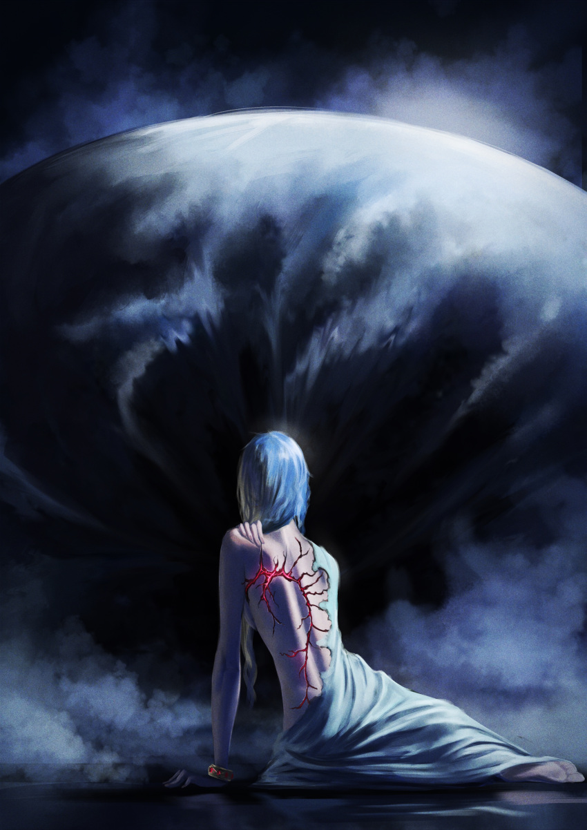 Safebooru - 1girl absurdres blue dress blue hair bracelet dress elden ...