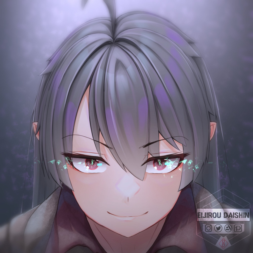 Safebooru - 1boy ahoge artist name black hair blurry commentary english ...