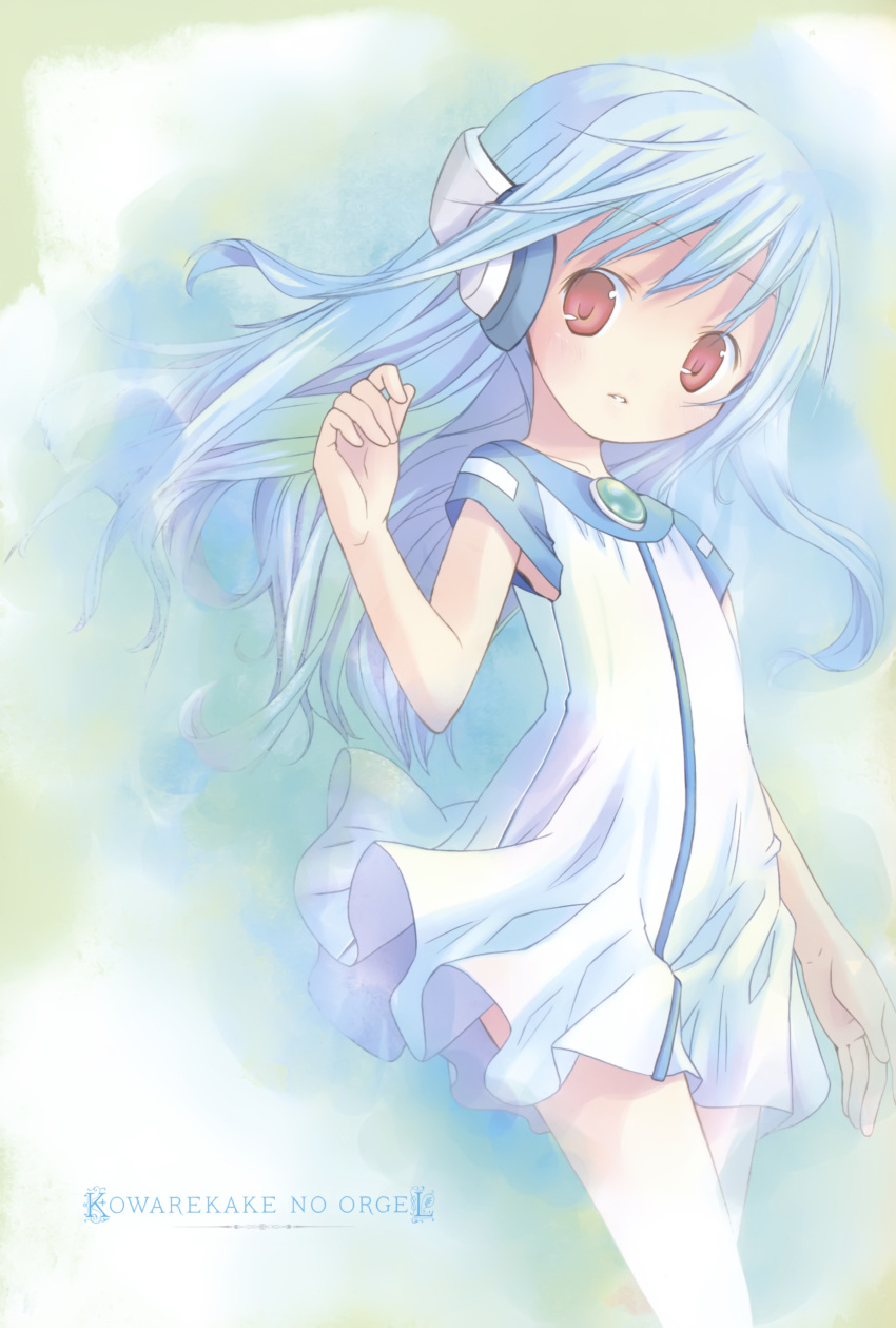 Safebooru - android blue hair dress duplicate flower (kowarekake ...