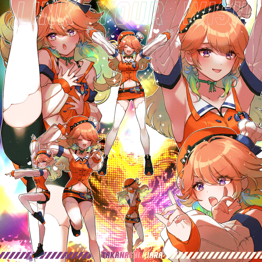 Safebooru - 1girl beret bike shorts under skirt black footwear character name hat highres ...