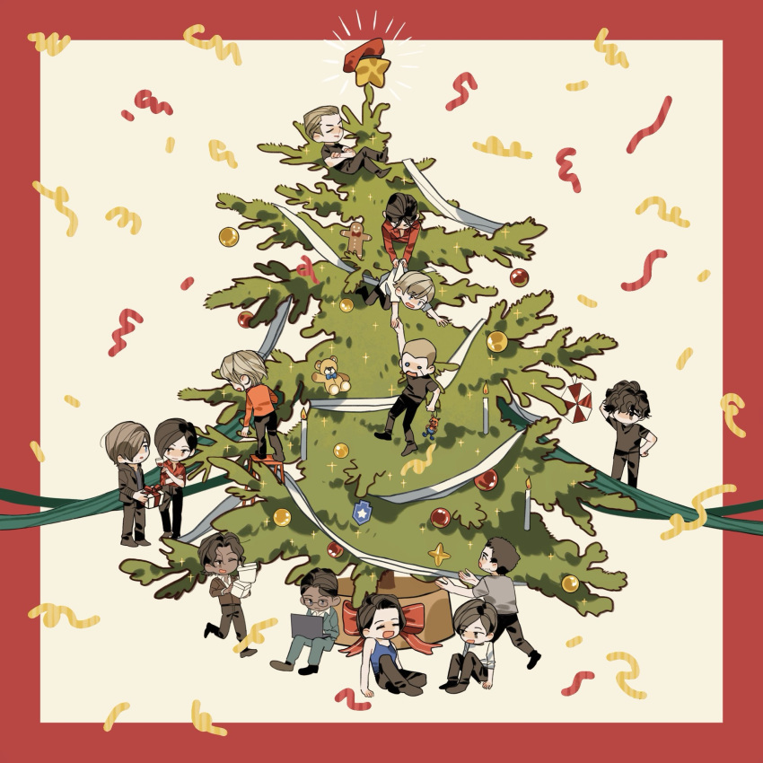 Safebooru - 6+boys 6+girls ada wong alcohol ashley graham beard stubble ...