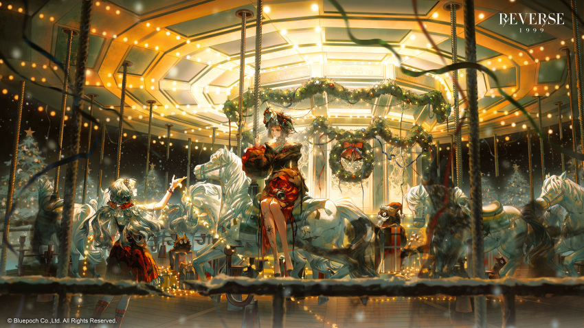 Safebooru - 2girls absurdres bell carbuncle (reverse:1999) carousel ...